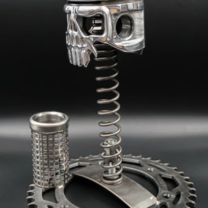 Kinetic Sculpture, Piston Skull,pilot,plane,ashtray,pen Holder ...