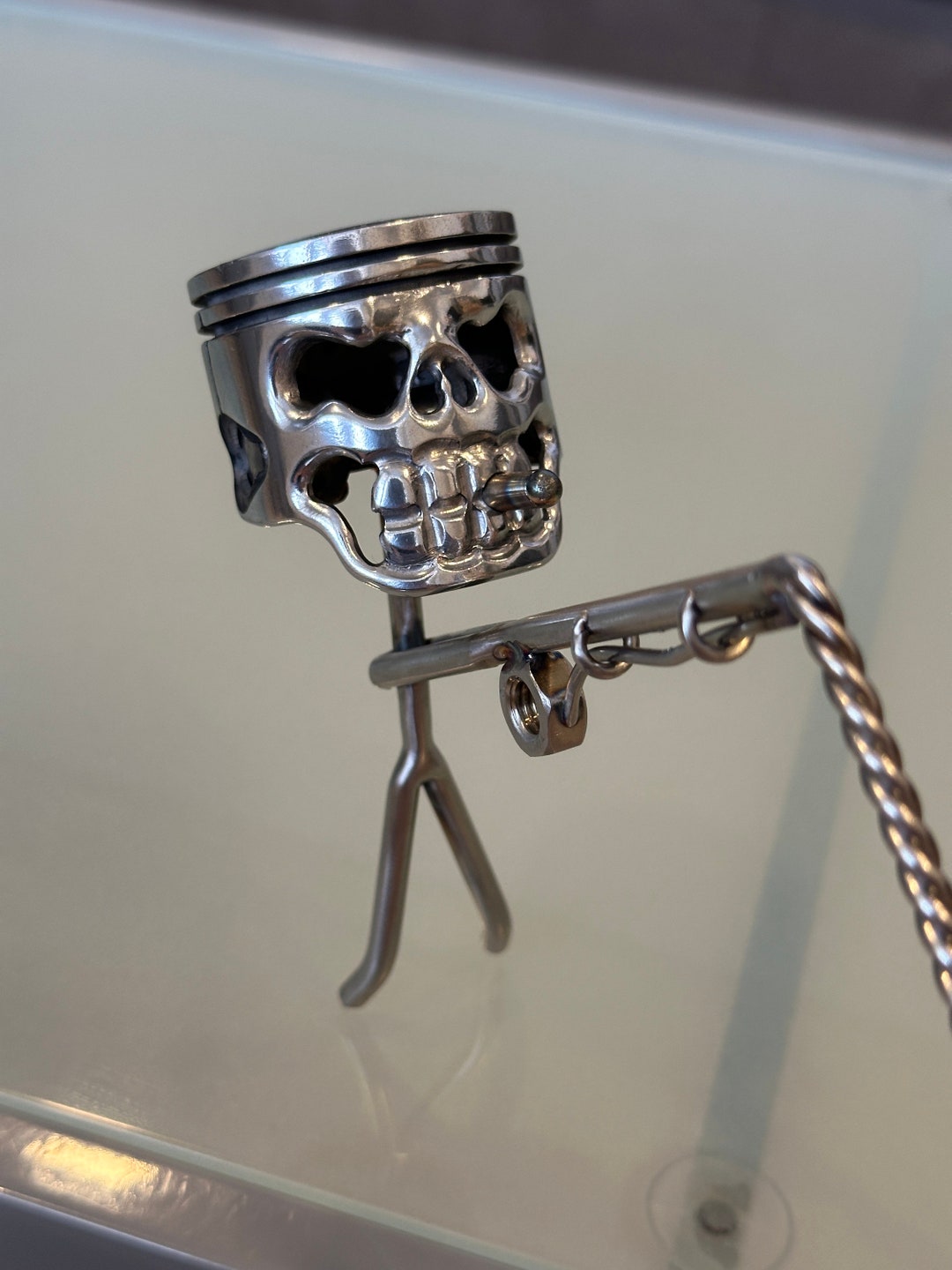 Kinetic Sculpture, Piston Skull,industrial,man Cave,fisherman - Etsy