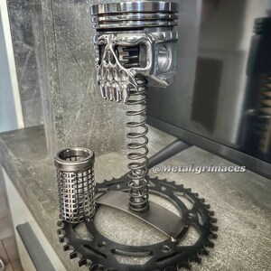 Kinetic Sculpture, Piston Skull,pilot,plane,ashtray,pen Holder ...
