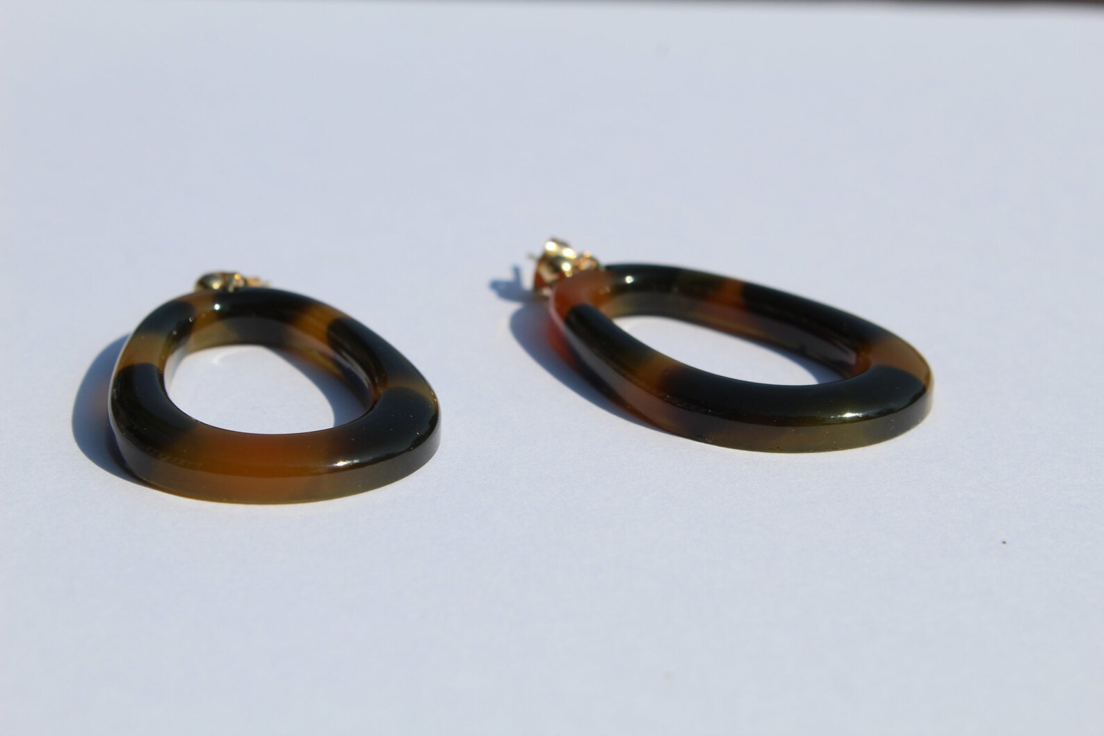 Tortoise Shell Earrings, Resin Earrings, Resin Jewelry, Resin Statement ...