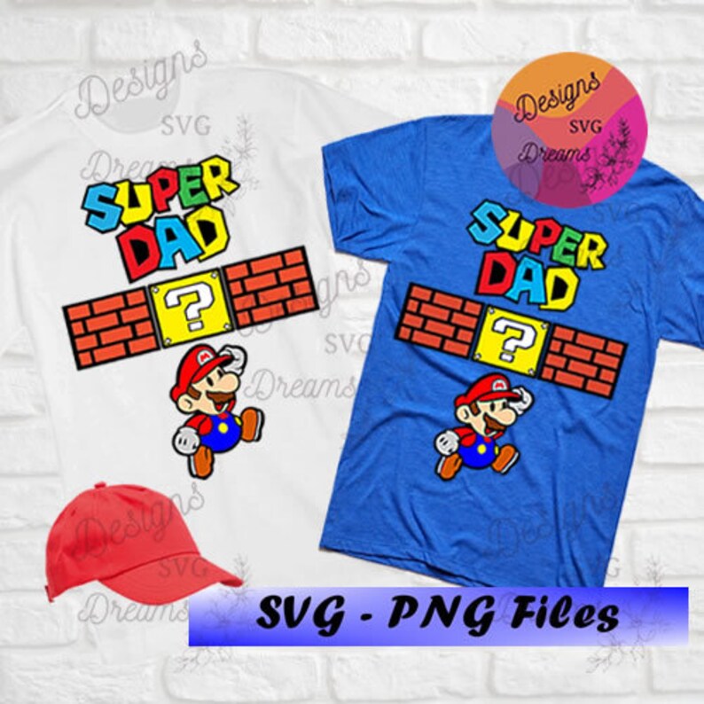 Super DAD svg and png Super Mario Bros svg Happy - Etsy México
