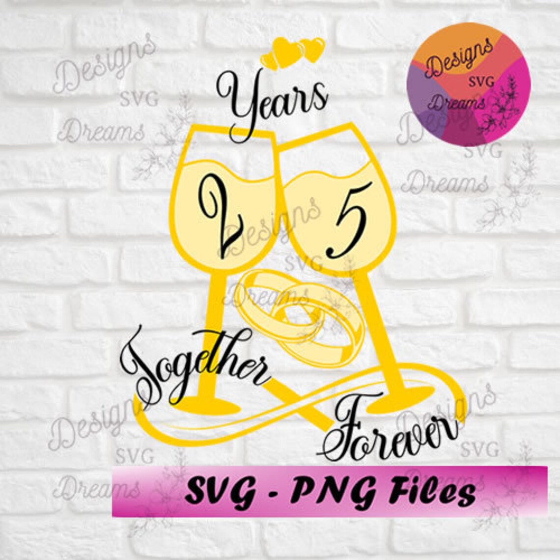 25 Years Together Forever Png and Svg, Happy Anniversary Svg, Sr. & Sra ...