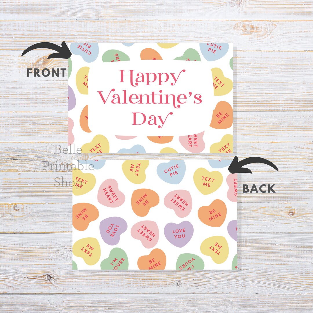 Printable 3 X 2 Cookie Bag Topper Happy Valentine's Day conversation ...