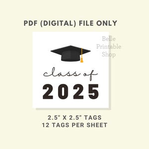 Printable Graduation Cookie / Favor Tag - Class of 2025 (cap / Tassel ...