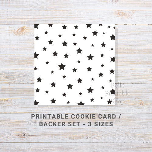 Printable Halloween Cookie Backer Cards Black Stars 3 - Etsy