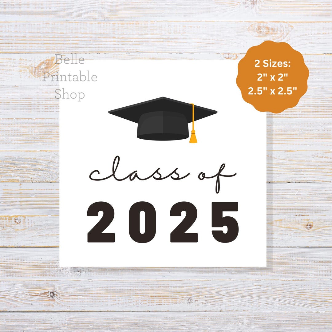 Printable Graduation Cookie / Favor Tag - Class of 2025 (cap / Tassel ...