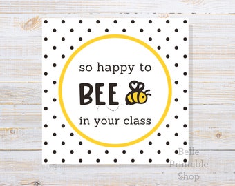 Printable Tag Happy to BEE in Your Class 2 Circle - Etsy