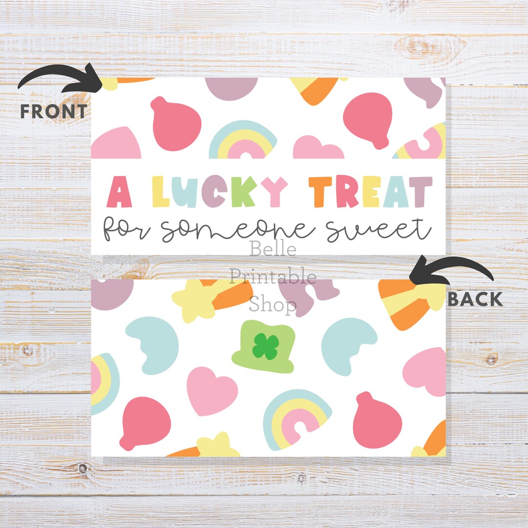 2 Sizes: Printable A Lucky Treat for Someone Sweet Bag Topper (st ...