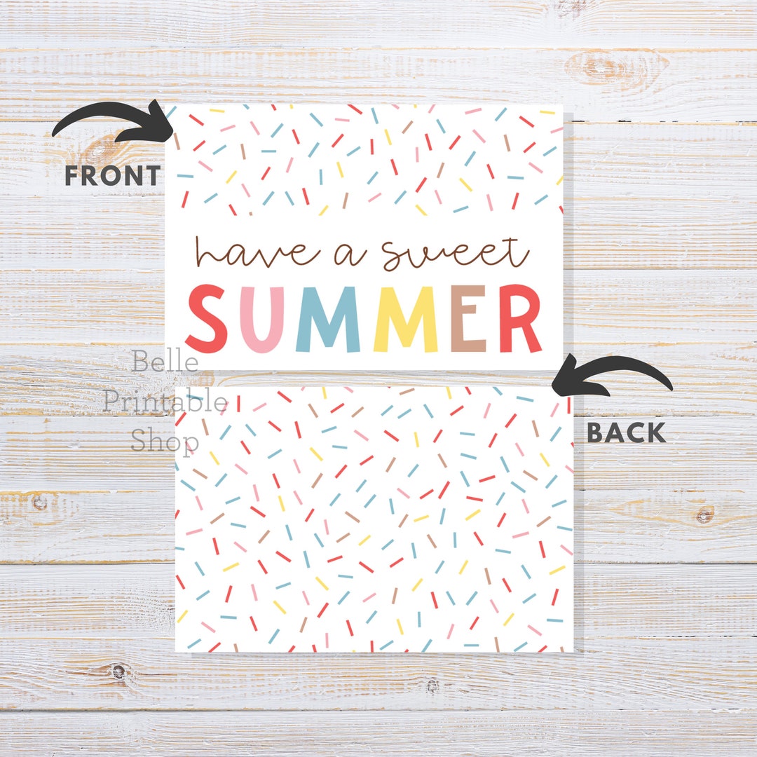 Printable 3" X 2" Bag Toppers - Have A Sweet Summer (sprinkles ...