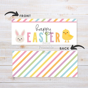 3 Sizes: Printable Easter Cookie Bag Toppers (striped) - 3", 4", 5 ...