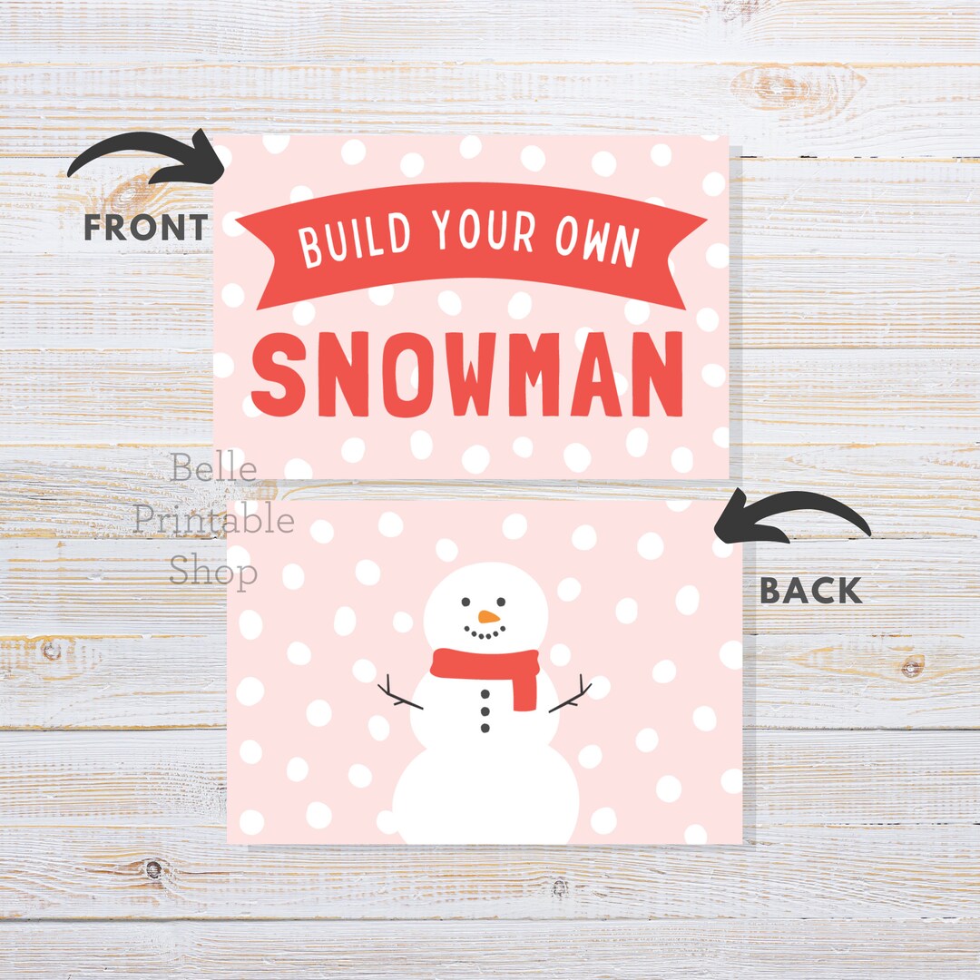 2 Sizes: Build Your Own Snowman Cookie Bag Topper - 3" X 2" + 4" X 2 ...
