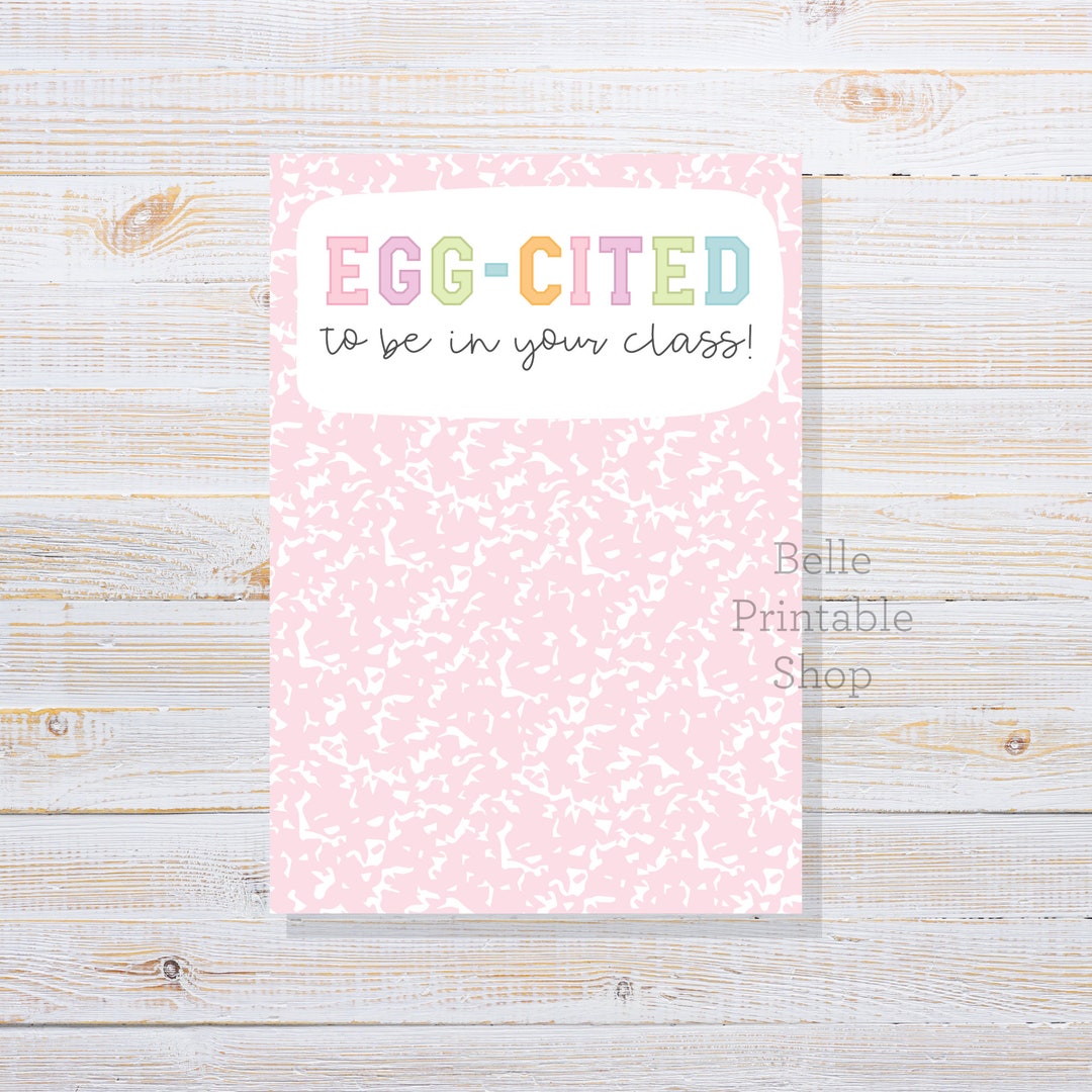 Printable 3.5 X 5 Easter Mini Cookie Card Egg-cited to Be in Your Class ...