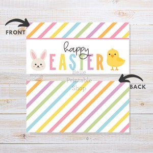 3 Sizes: Printable Easter Cookie Bag Toppers (striped) - 3", 4", 5 ...
