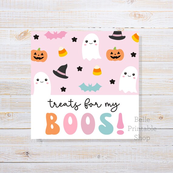 Printable Halloween Cookie Tag Treats for My Boos cute - Etsy