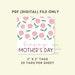 Printable Cookie Tag - Happy Mother's Day (pink Flowers) - 2" X 2" + 2. ...