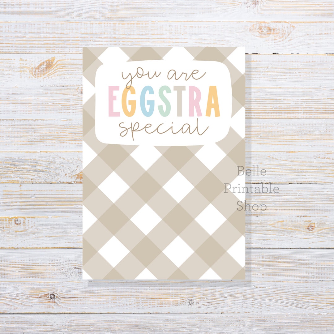 Printable 3.5" X 5" Easter Mini Cookie Card - You Are Eggstra Special - Instant PDF Download - Etsy