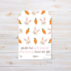 Printable Easter Gift Tag You're the Best Teacher Any Bunny Could Ask ...