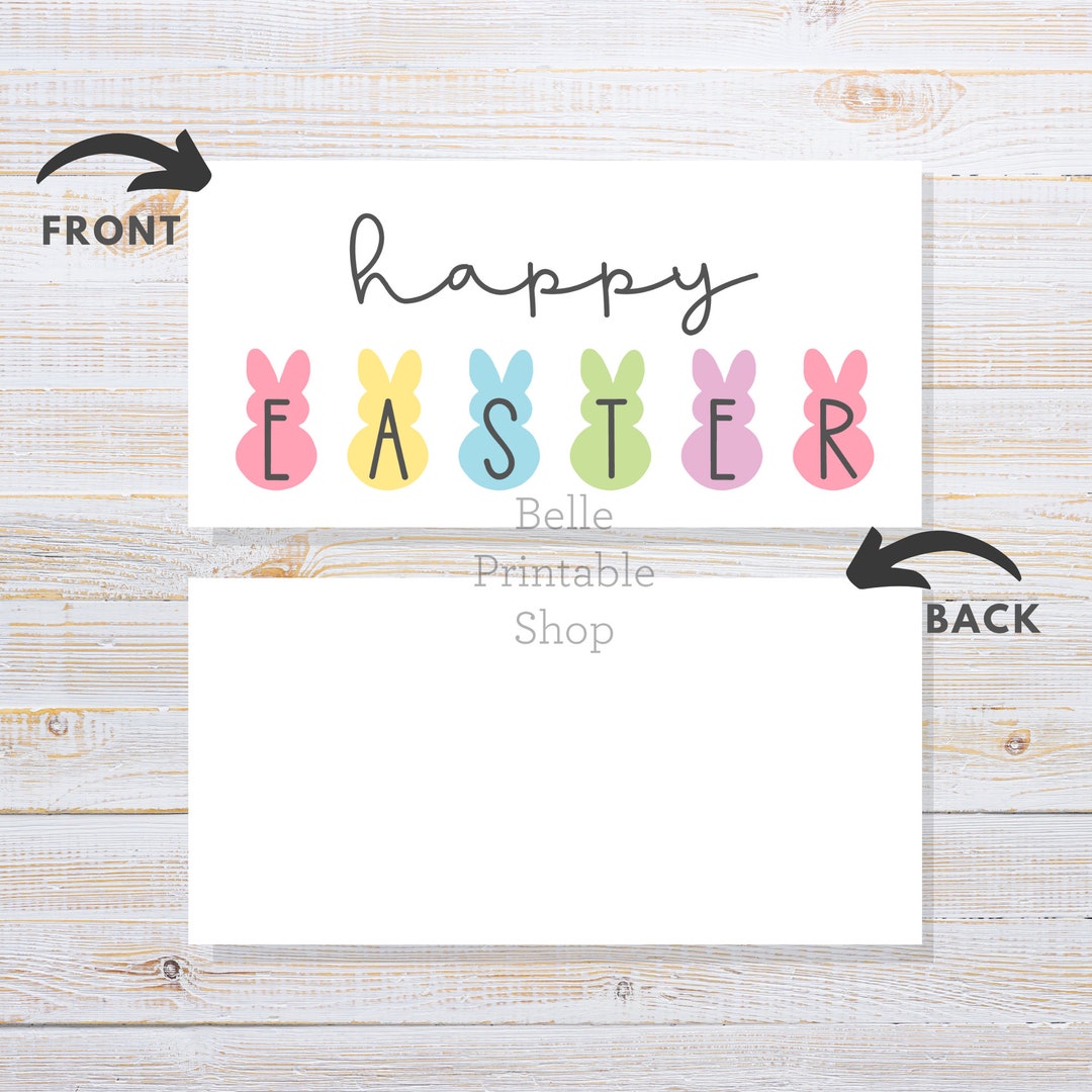 Printable 4" X 2" Easter Bag Toppers - Happy Easter Peeps - Instant PDF ...