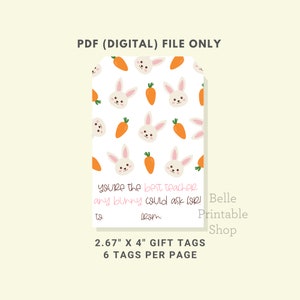 Printable Easter Gift Tag You're the Best Teacher Any Bunny Could Ask ...