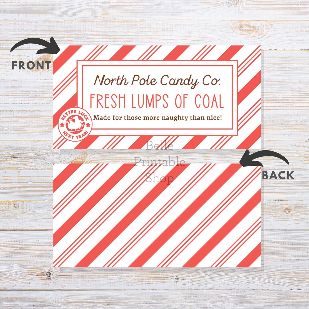 Printable 4 X 2 Lumps of Coal Bag Toppers for Christmas Instant PDF ...