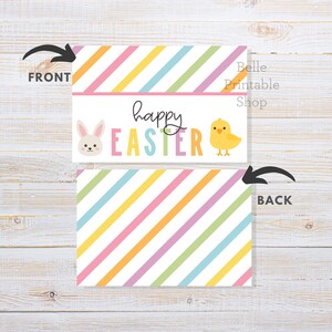 3 Sizes: Printable Easter Cookie Bag Toppers (striped) - 3", 4", 5 ...