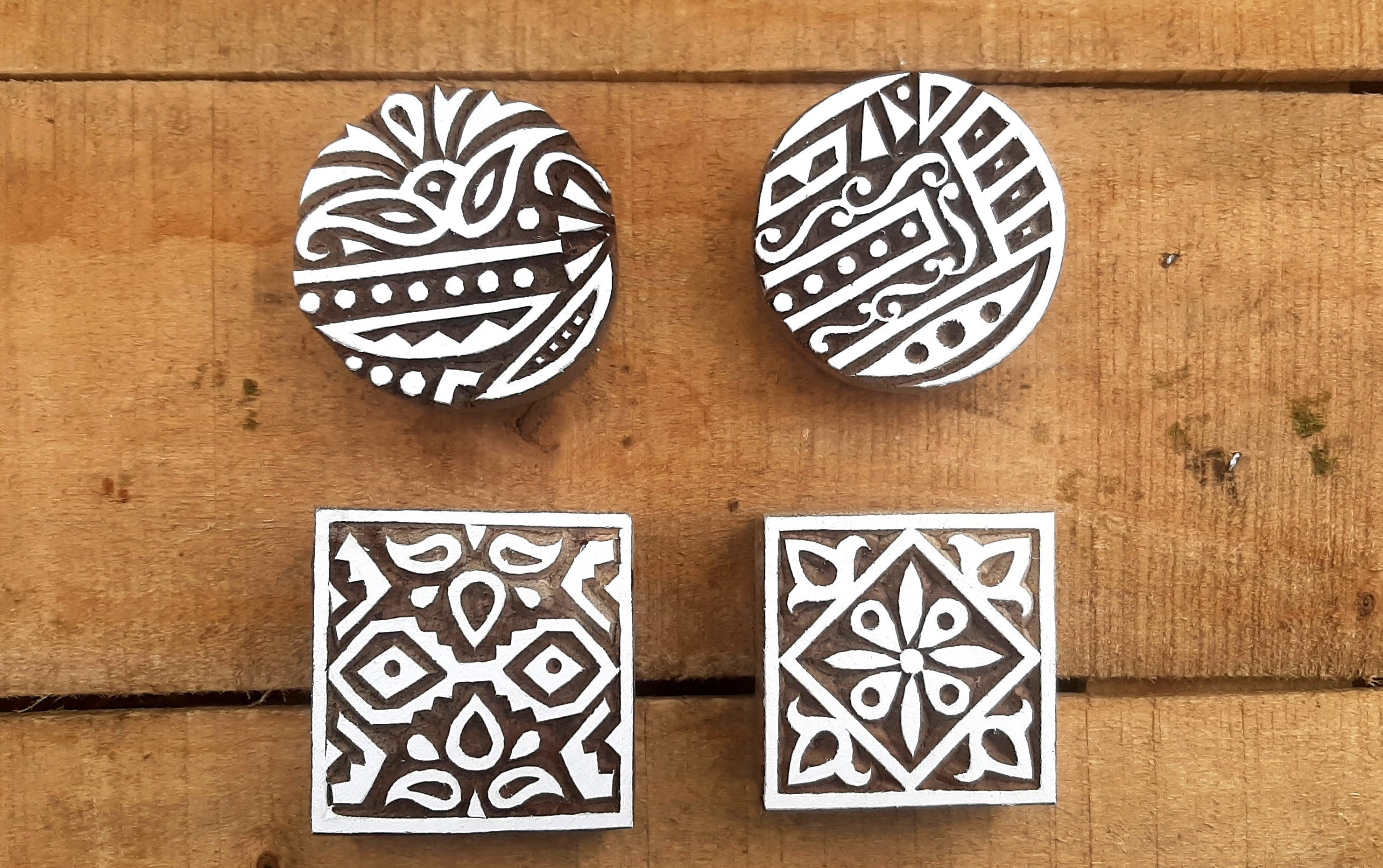 Square Stamp and Round Stamps Fabric Clay Tattoo and - Etsy UK