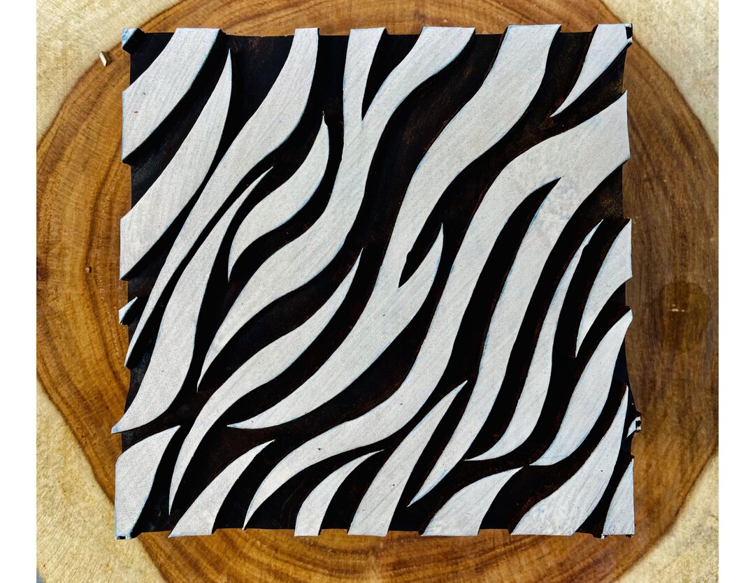 Zebra Design Wood Printing Block Stamp Square Block - Etsy