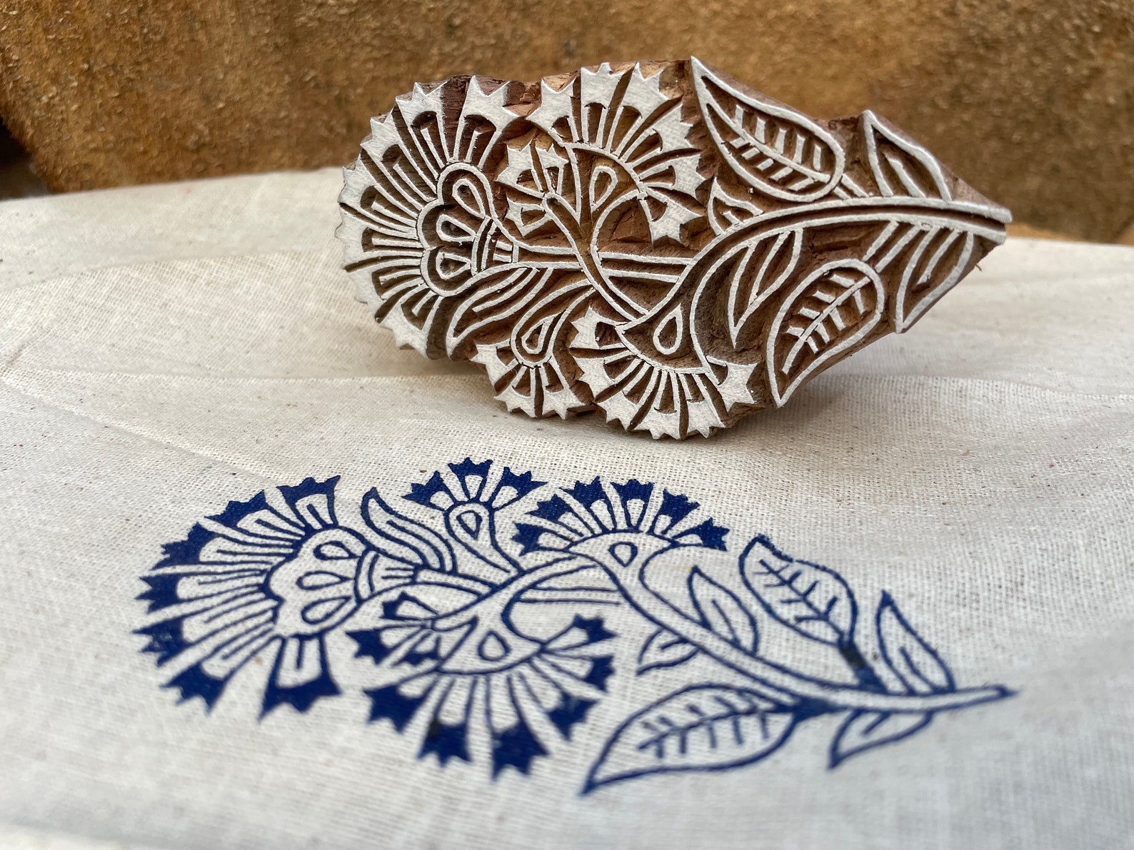 Wooden Printing Block Stamp Hand Made Printing Block Print on Fabric ...