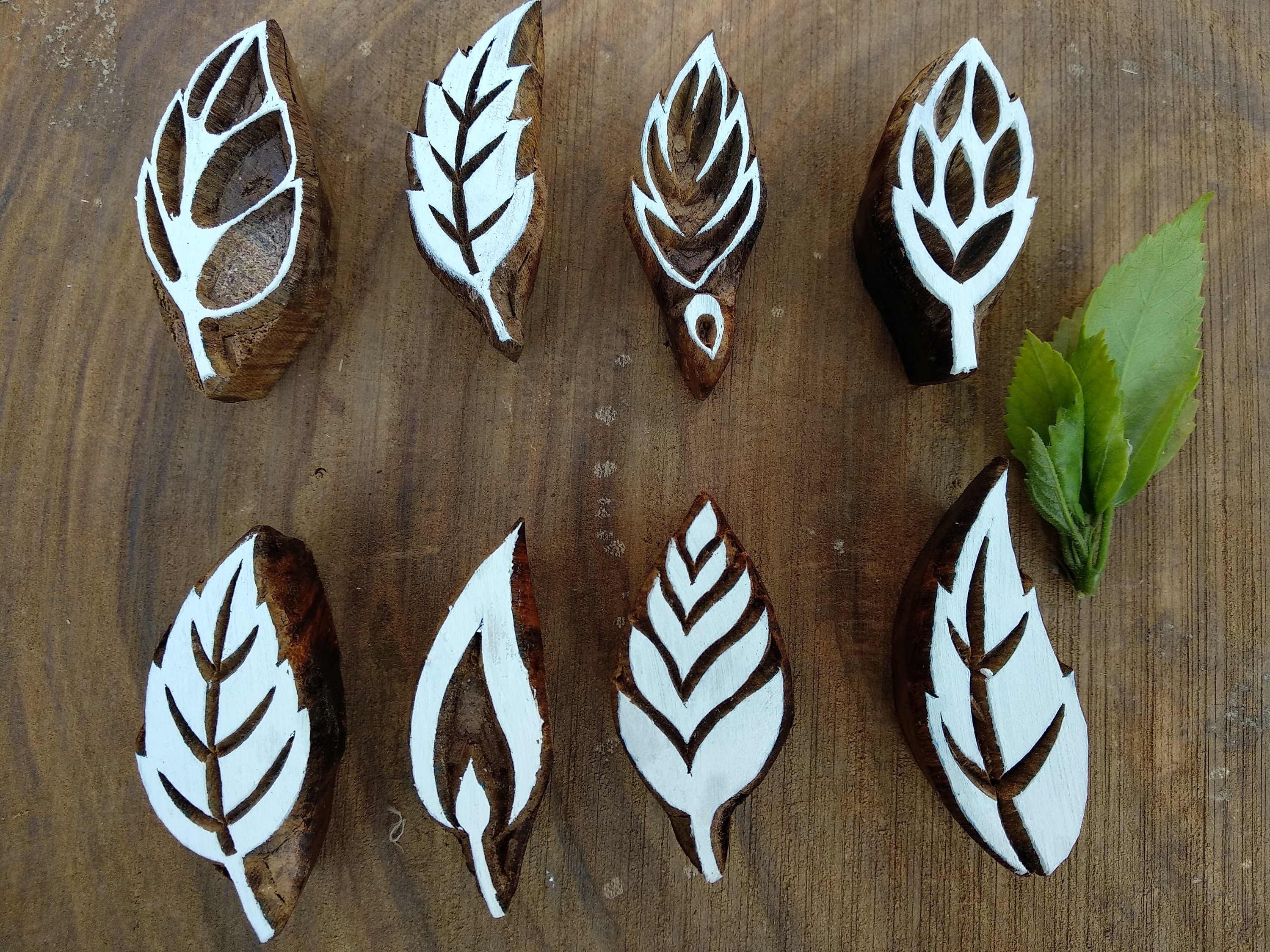 Leaf Printing Block Stamp Wooden Block Stamp Fabric Printing Block ...