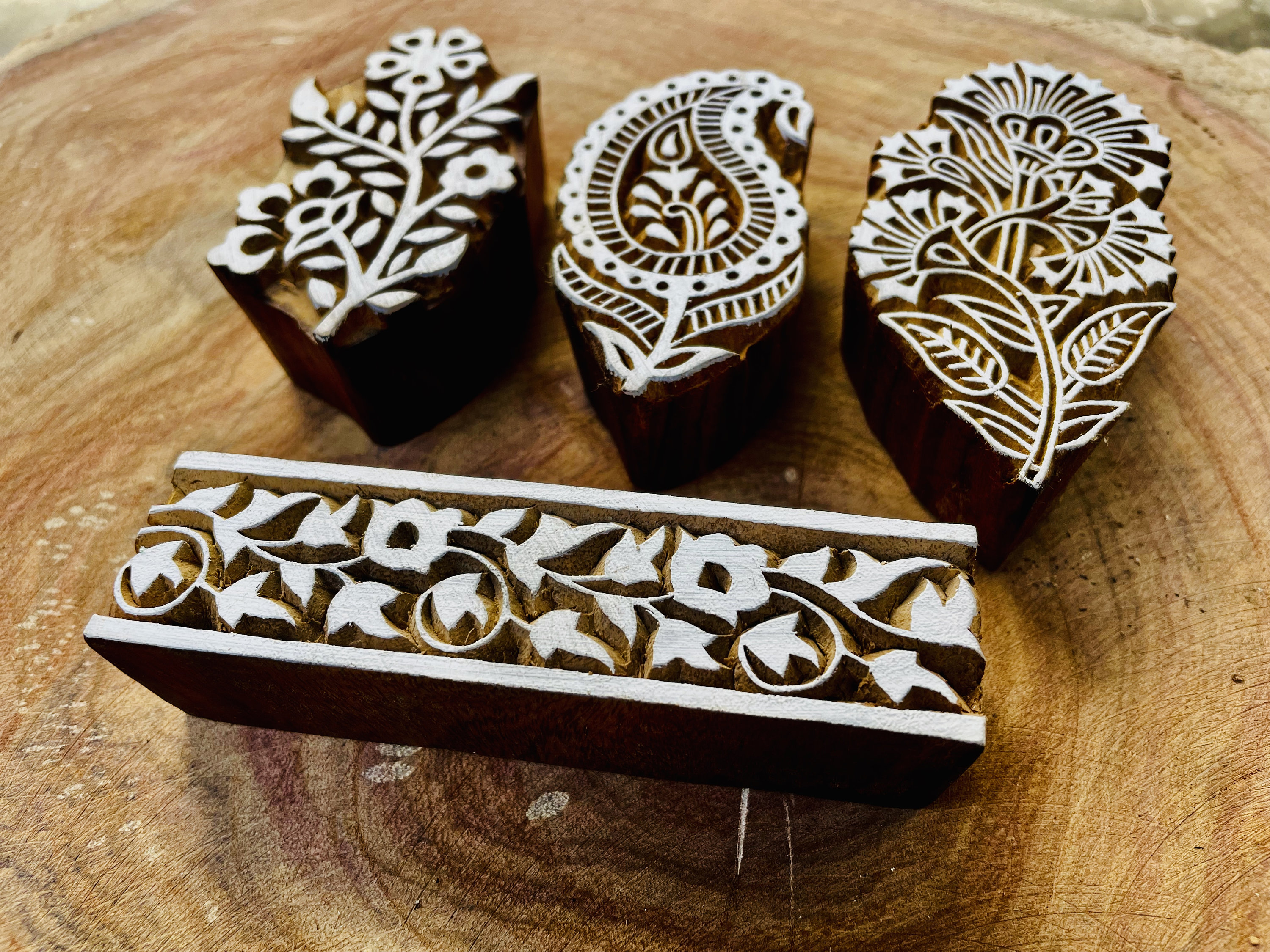 Wooden Block Stamps Printing Block Wooden Stamps Print on Fabric, Clay ...