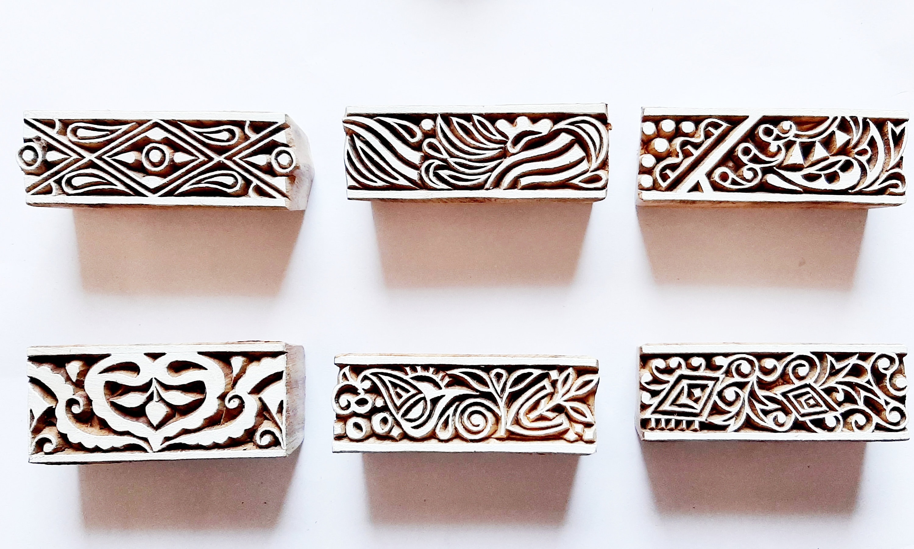 Wooden Printing Block Border Design Stamp for Printing Block 3 Inches ...