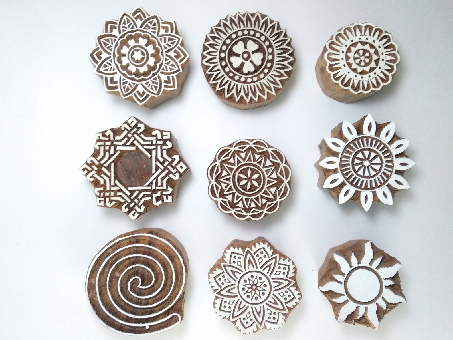 Printing Block Round Stamp for Henna Printing Tattoo Printing Fabric ...
