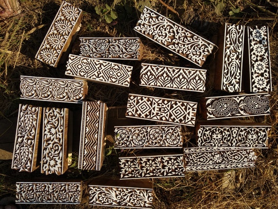 Border Printing Block Set of 19 Blocks Fabric Printing Block | Etsy