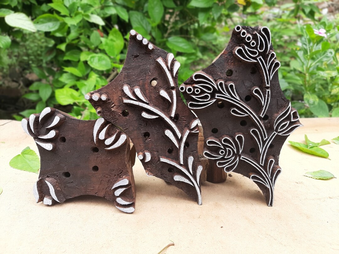 Wooden Block Stamp Triple Color Printing Block Stamp Color Printing ...