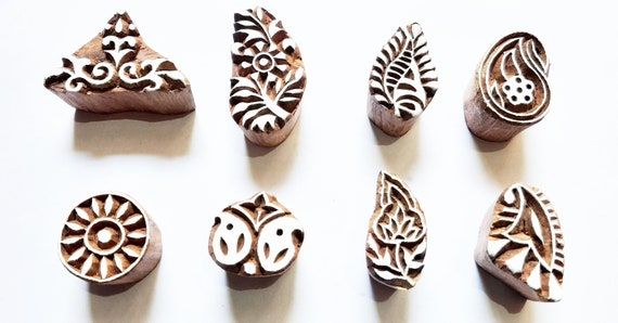 Wooden block stamp fabric block printing henna printing tattoo | Etsy