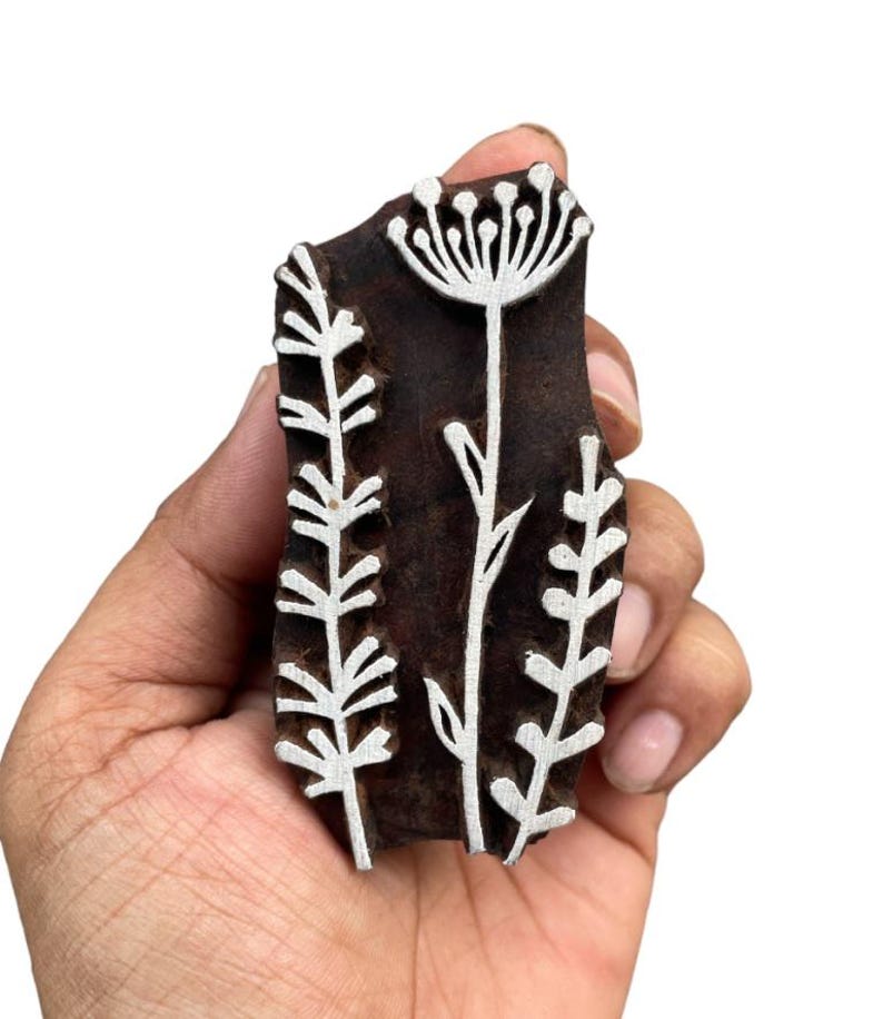 Indian Printing Block Floral Design Stamp - Etsy