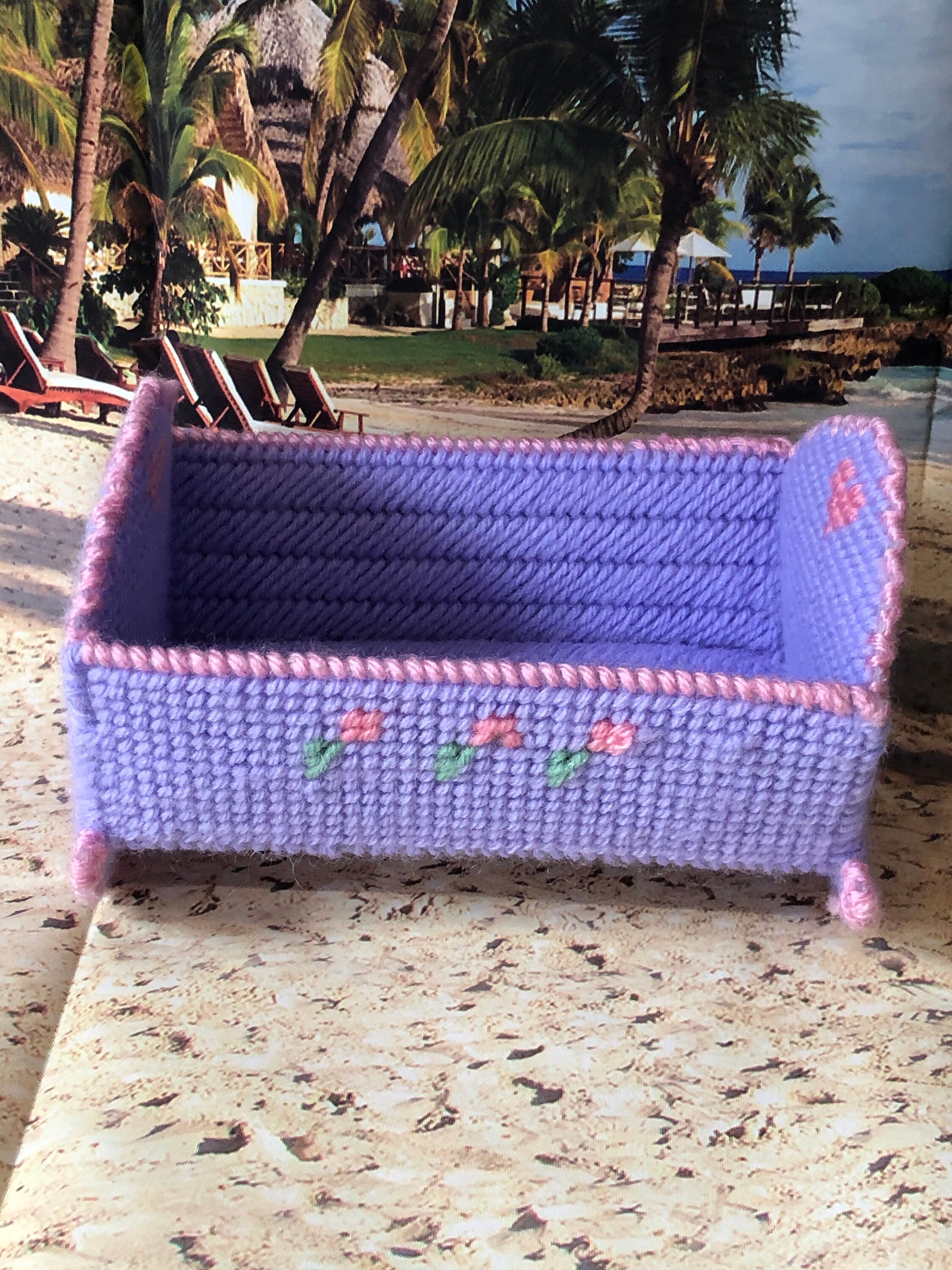 Purple Plastic Canvas Cradle for Small Doll or Barbie - Etsy