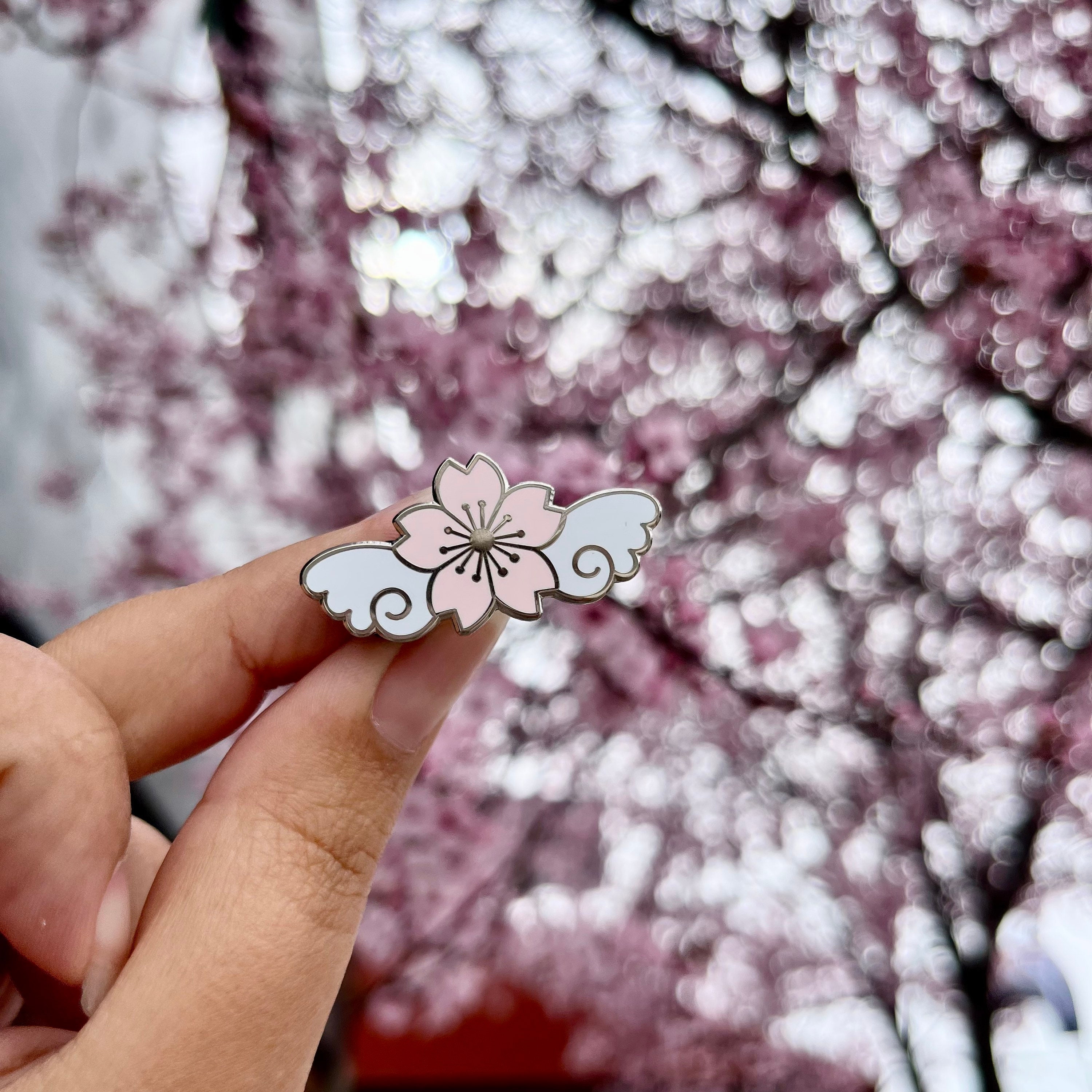 Hard Enamel Angelic Sakura Pin - Etsy