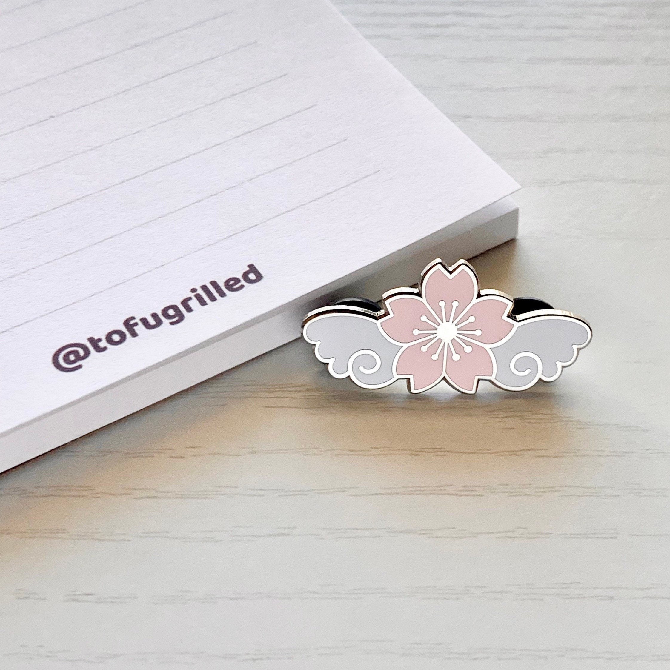 Hard Enamel Angelic Sakura Pin - Etsy