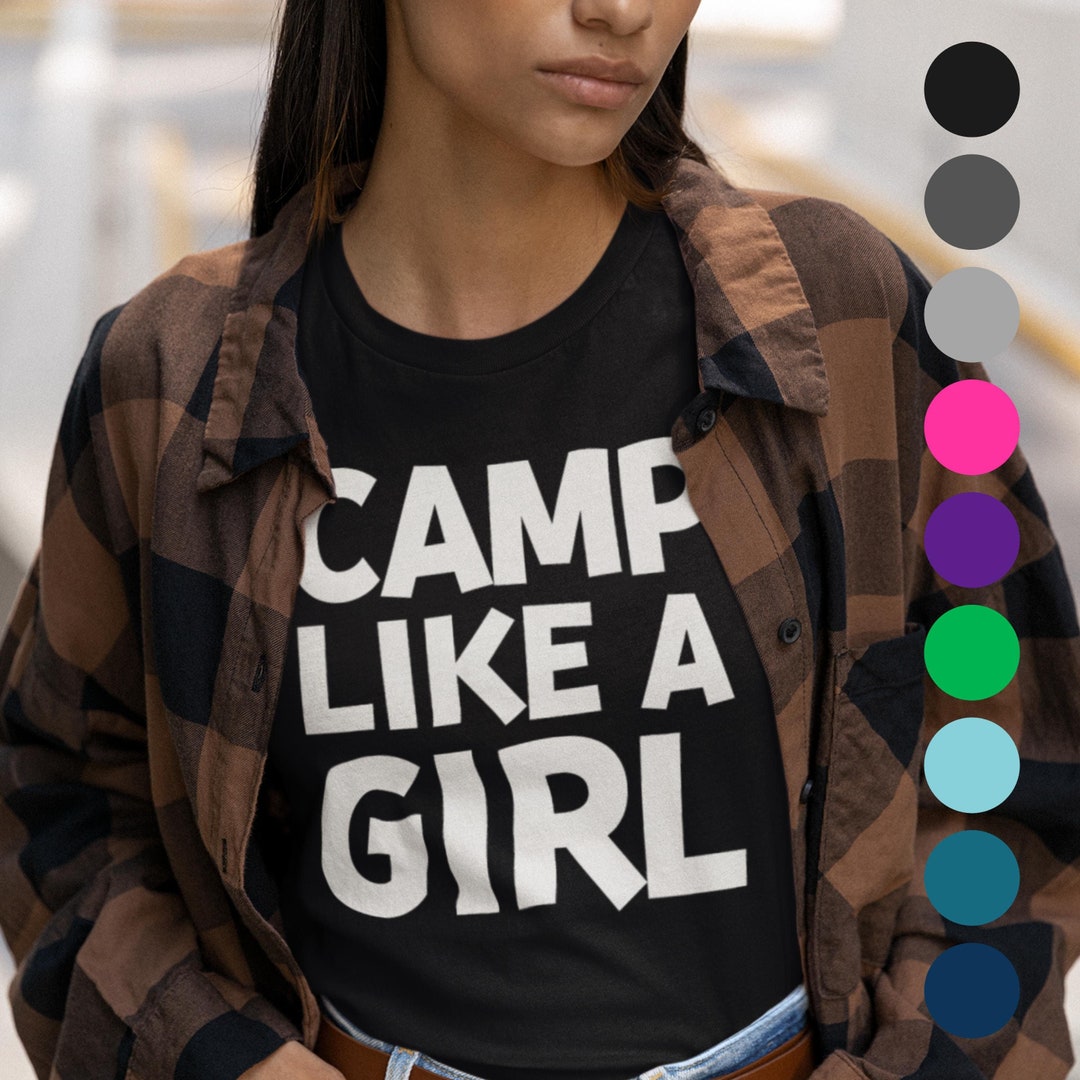 Camp Like a Girl T-shirt for Adult Volunteers, Girl Scout Troop Leaders ...