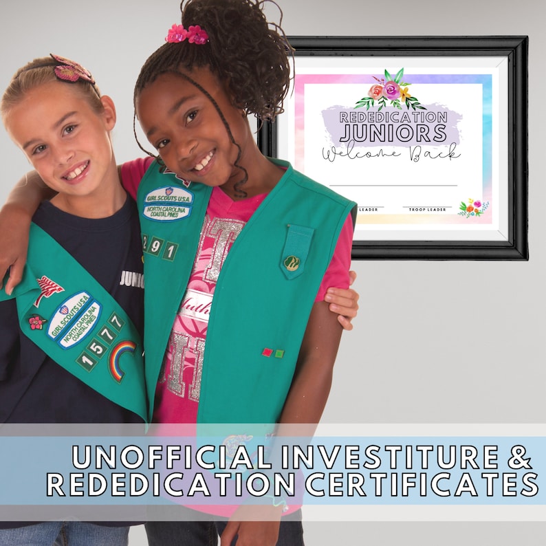 Girl Scout Investiture & Rededication Certificate Set (unofficial) - Etsy