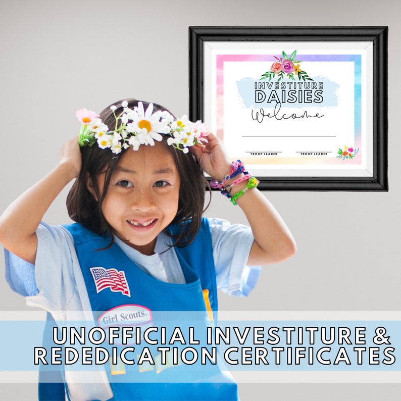 Girl Scout Investiture & Rededication Certificate Set (unofficial) - Etsy
