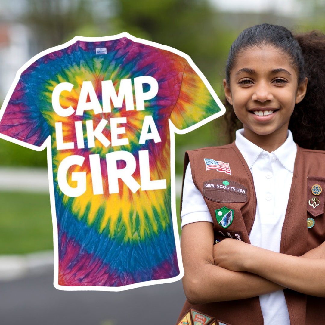 Camp Like a Girl YOUTH Tee - Girl Scouts and Girls Camp Tie-dye Tshirts ...