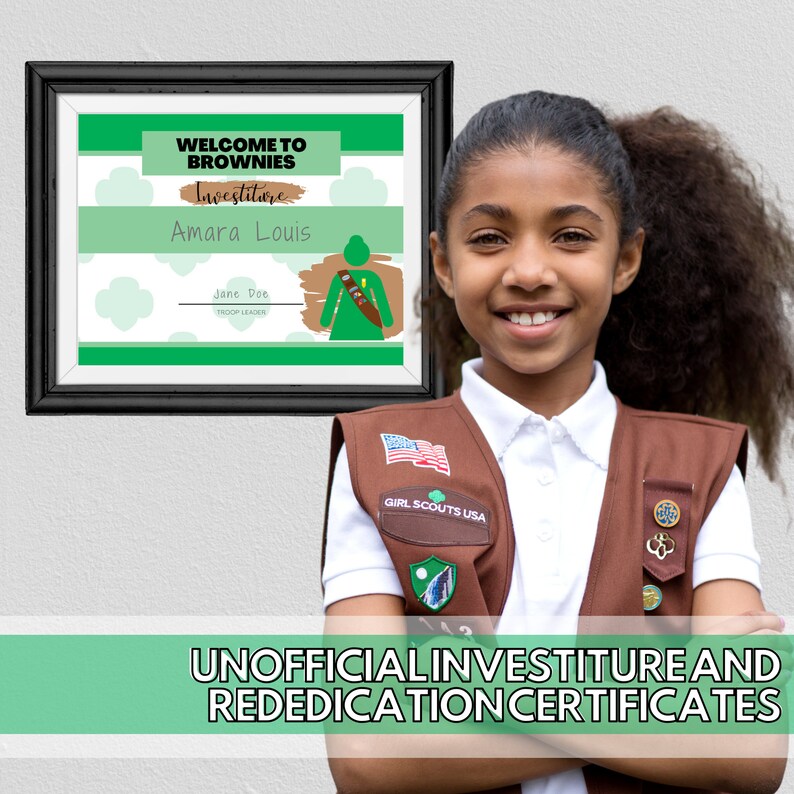 Girl Scout Investiture & Rededication Certificate Set (unofficial) - Etsy