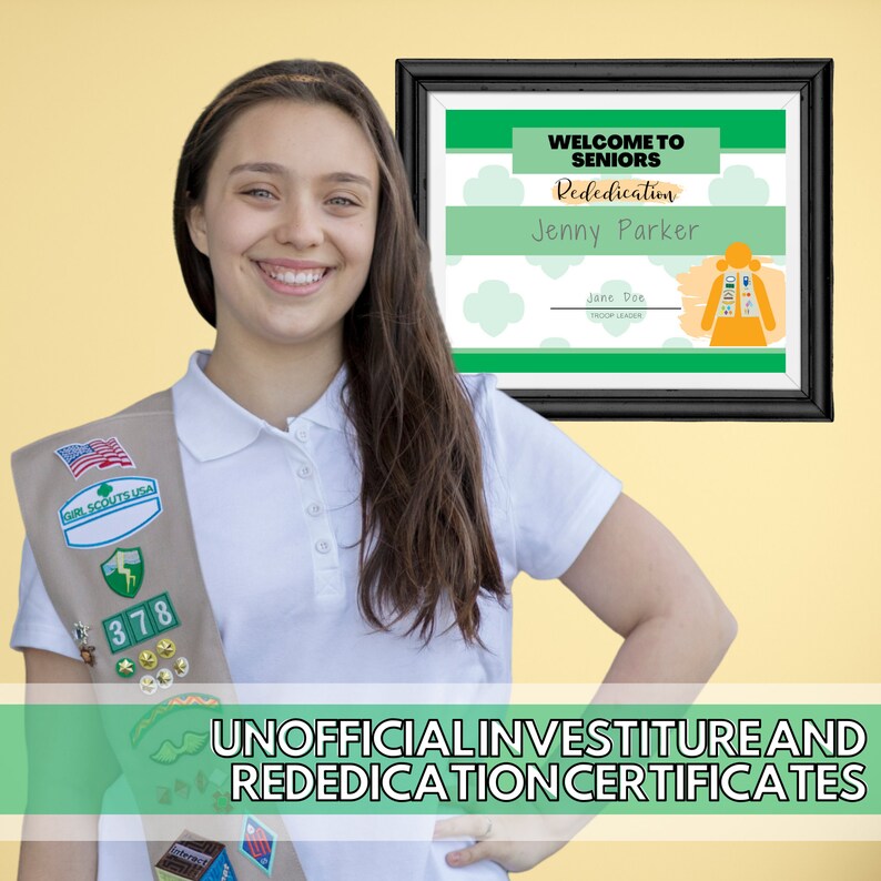 Girl Scout Investiture & Rededication Certificate Set (unofficial) - Etsy