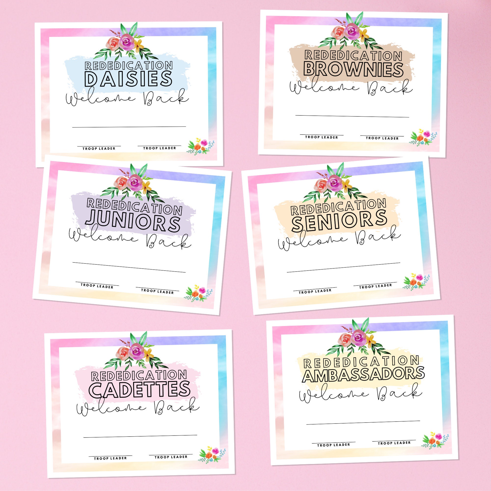 Girl Scout Investiture & Rededication Certificate Set (unofficial) - Etsy