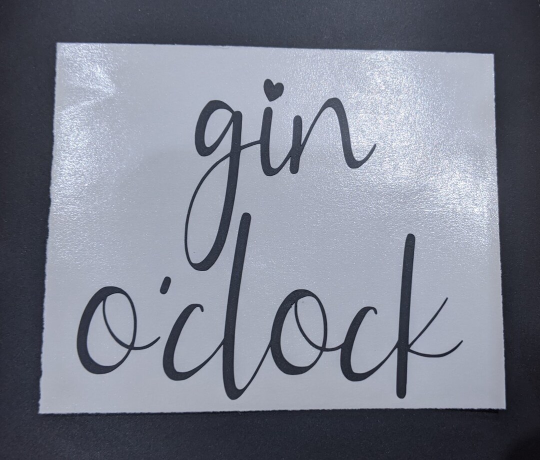 Set of 4 Gin O Clock Vinyl Decal Sticker Coasters Gin Glasses Home ...