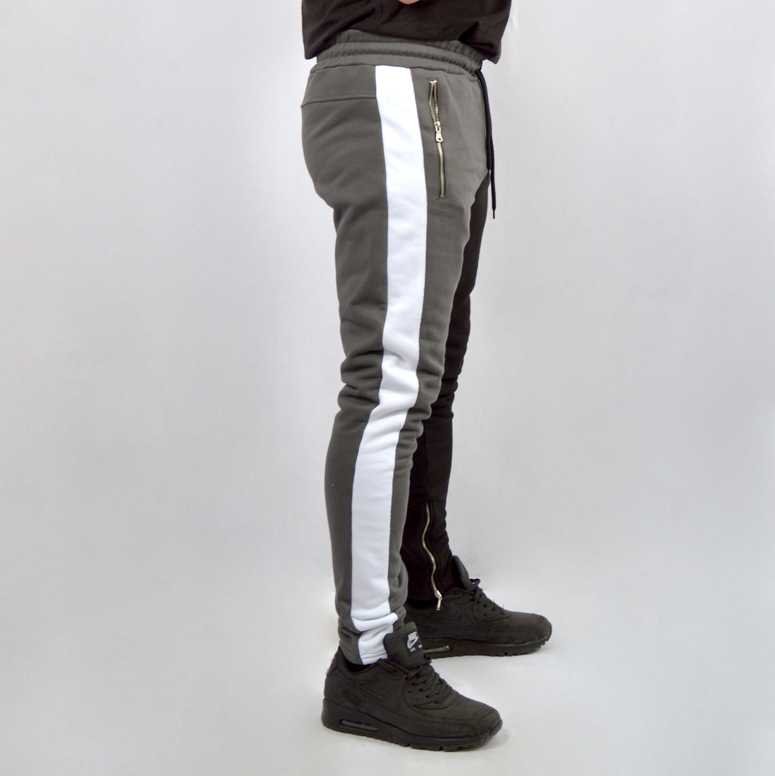 Two Tone Joggers for Men Gray or White and Black Gothic | Etsy