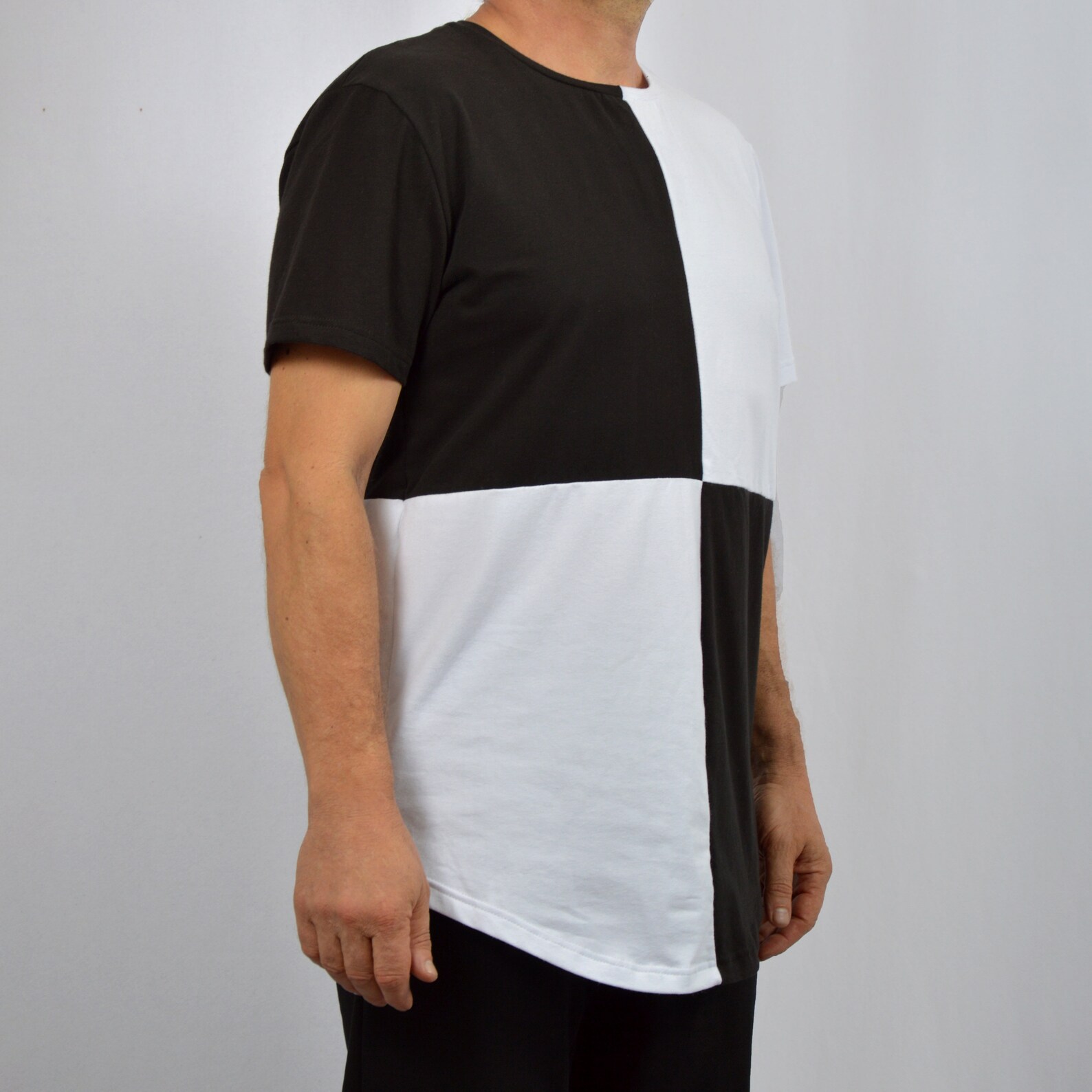 Half and Half Gothic T-shirts White and Black Shirts in - Etsy