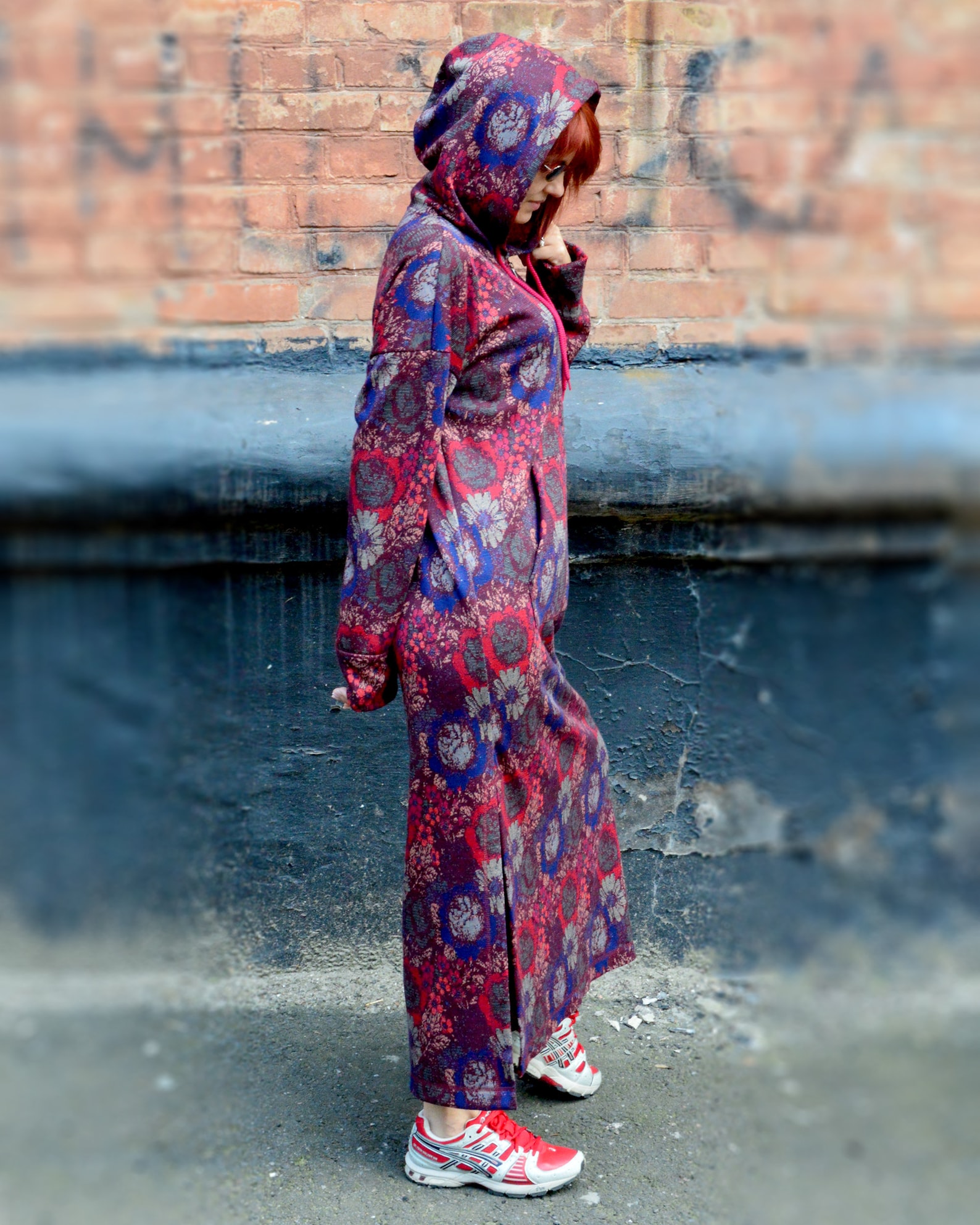 Multi Colored Hoodie With Pockets Dress Long Hoodie Hippie - Etsy